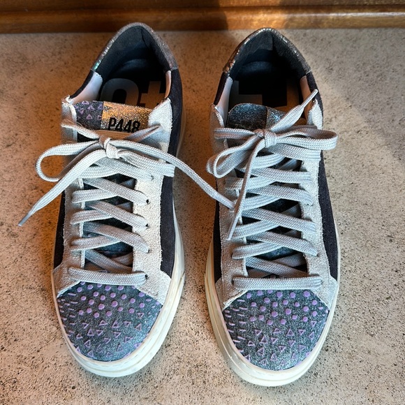 P448 | Shoes | P448 Denim Blue Black Den Sneakers From Italy Sz 36 ...